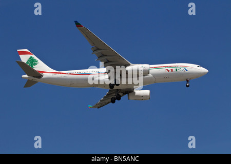 Commercial airplane airbus a330 of MEA Lebanon Airlines landing at the ...