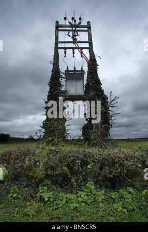 Three phase electricity pylon and transformer Stock Photo - Alamy