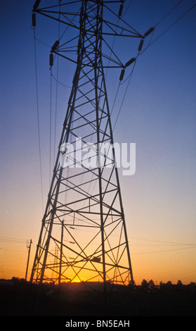Late afternoon sky electric utility industrial power grid Stock Photo ...