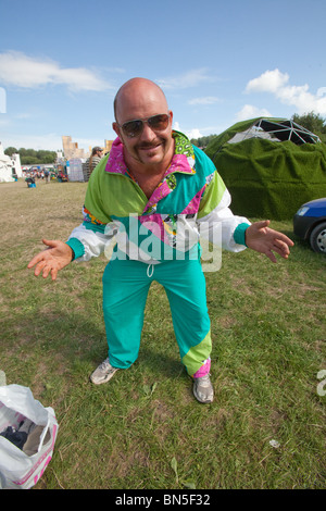 Fancy dress in 80's shell suit at the Glastonbury Festival 2010 Stock ...