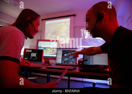 Special police unit for secret observation of criminal suspects. With ...