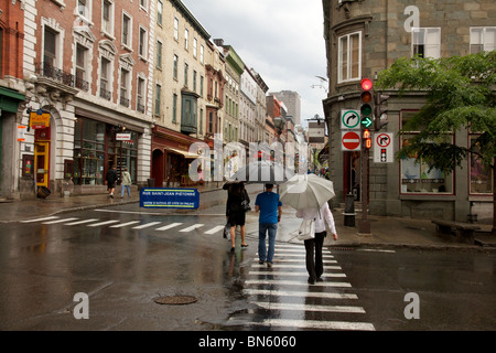 Rainy day on Rue Saint-Jean. Quebec City, Canada Stock Photo - Alamy