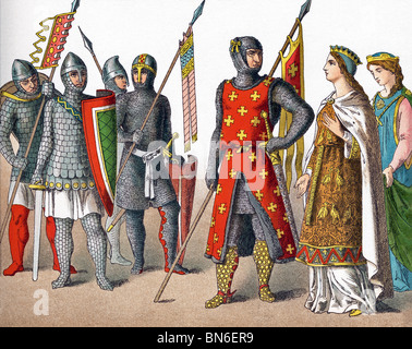 The figures shown here represent German warriors around A.D. 1100. The ...