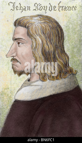 Portrait of John II, King of France, School of Paris, oil on wood ...