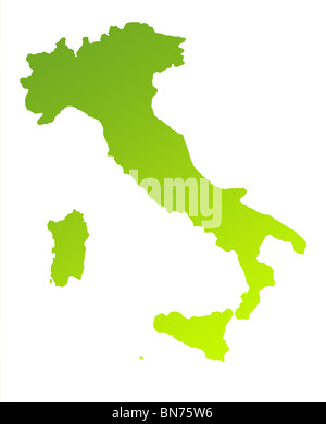 map Italy on white background Stock Photo - Alamy