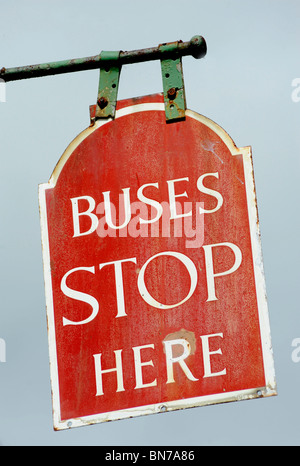 Vintage bus stop sign Stock Photo - Alamy
