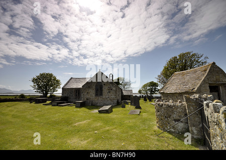 St Baglan's Church, Llanfaglan, Gwynedd, north Wales, UK. 13c church ...