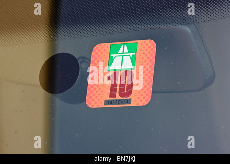 Vignette, road tax toll sticker 2010, Austria, Europe Stock Photo - Alamy