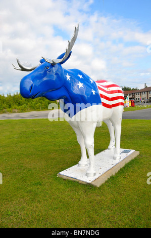 Patriotic Roadside Moose Upper Peninsula Michigan Stock Photo - Alamy