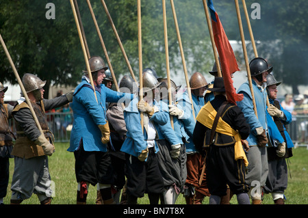 English Civil War Society pikemen during a re-enactment, Somerset, UK ...