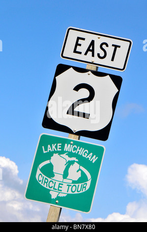 Great Lakes Circle Tour Sign Lake Superior Stock Photo - Alamy