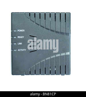Gray modem on a white background Stock Photo - Alamy