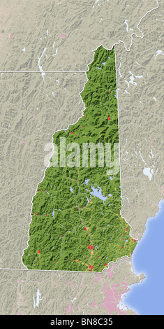 Physical map of New Hampshire Stock Photo - Alamy