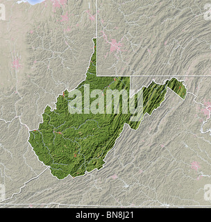 Map of West Virginia Stock Photo - Alamy