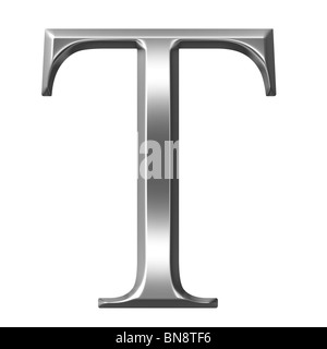 3d silver Greek letter Tau Stock Photo - Alamy