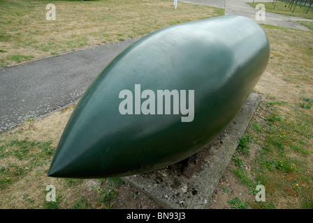A Tallboy bomb, a 12,000lb WWII bomb designed by Barnes Wallis (c. 1942 ...