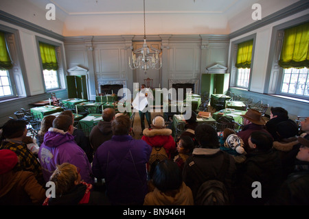 Independence Hall, Philadelphia, interior. The Assembly Room, where the ...