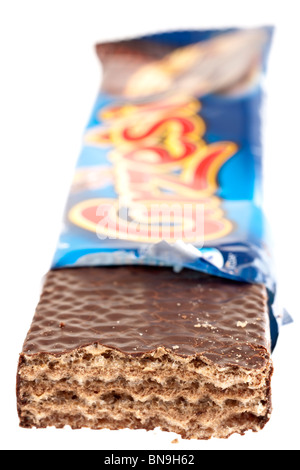 Bar of Grzeski Polish chocolate coated wafer bar with cocoa cream Stock ...