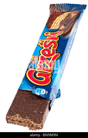 Bar of Grzeski Polish chocolate coated wafer bar with cocoa cream Stock ...