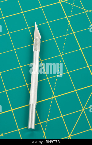 Cutting Mat and Knife close up Stock Photo - Alamy