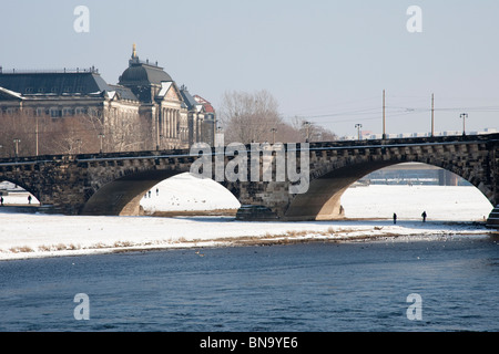 The Augustus Bridge in Dresden, Germany, is a historic stone bridge ...