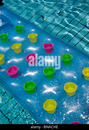 blue lilo swimming pool generic holiday vacation plastic inflatable ...