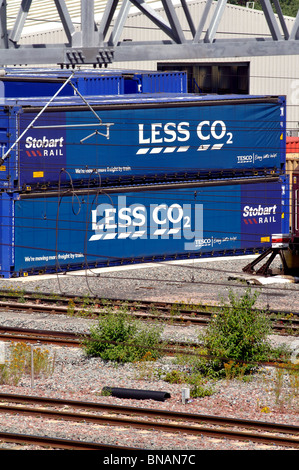 Stobart Rail Tesco containers, Rugby, UK Stock Photo - Alamy