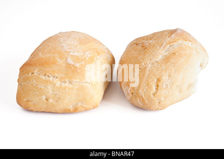 two loafs of bread isolated on white background Stock Photo - Alamy