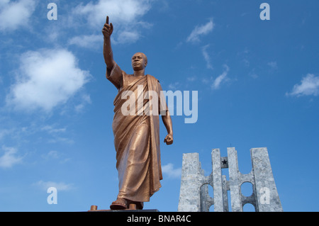 Statue of Kwame Nkrumah - the first President of Ghana, having led the ...
