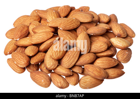 Sweet almond drupes isolated on a white background Stock Photo - Alamy