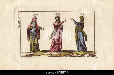 Anglo Saxon women in tunics and veils Stock Photo - Alamy