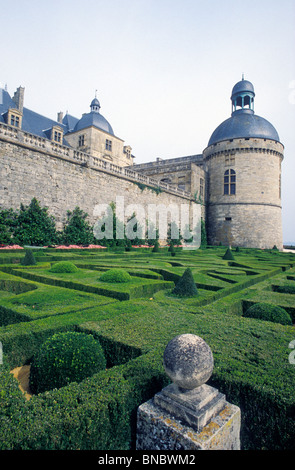 France, Dordogne, Hautefort, the castle gardens (aerial view Stock Photo - Alamy