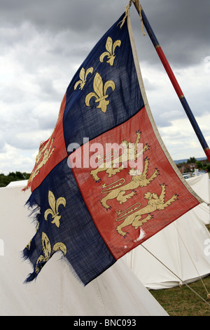 Battle of Tewkesbury Re-enactment, 2010. Banner of King Edward IV Stock ...