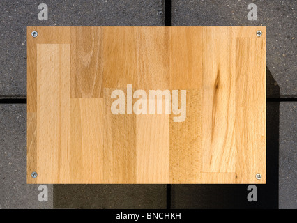Blank wood board sign with four screws Stock Photo - Alamy
