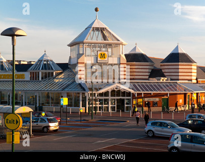 The modern architecture of the new Morrisons supermarket at ...
