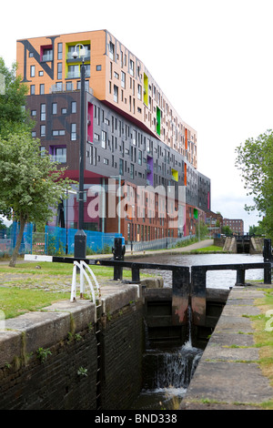The Chips apartment building, by Will Alsop, from a bridge beside the ...