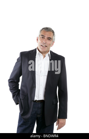 Handsome senior man over isolated background with hand on head for pain ...
