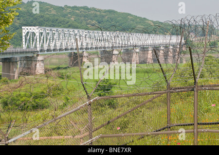 Freedom Bridge crossing the Imjin River between North and South Korea ...