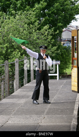 Train Guard Signalling No. 3738, Great Western Railway Steam Locomotive ...