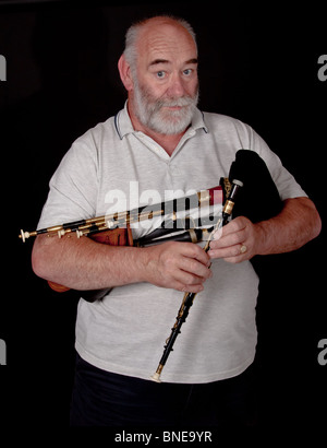 Musician playing Northumbrian Small Pipes Stock Photo - Alamy