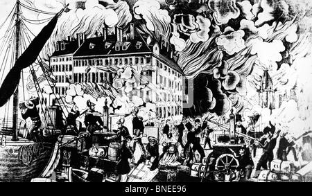 Great Fire of New York, December 16, 1835, Burning of the Merchant ...