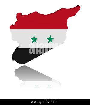 Syria map flag with reflection illustration Stock Photo - Alamy