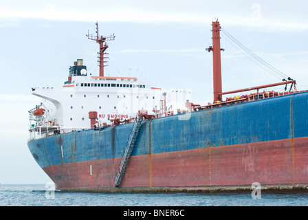 Old rusty oil tanker ship abandoned in a port in Istanbul. Ready to be ...