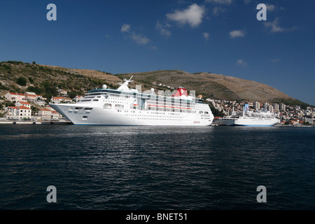 Thomson Celebration Cruise Ship in dock in Dubrovnik Croatia Stock ...