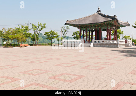 Peace Bell and pagoda, DMZ (Demilitarized Zone), Imjingak, South Korea ...