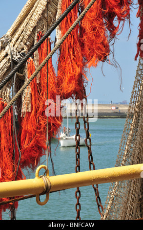 Deep sea fishing trawler nets. Image taken in the harbour at Breskens ...