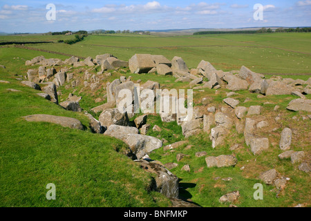 Roman Limestone Quarry, Hadrian's Wall, Northumberland, England Stock ...