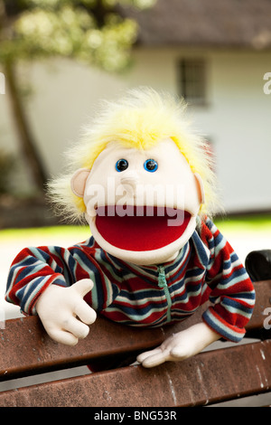 Blond spiky hair puppet Stock Photo - Alamy