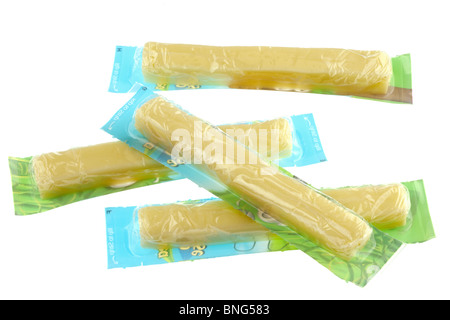 Four wrapped cheese strips Stock Photo - Alamy