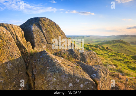 Dolerite rocks of the Whin Sill formation near Steel Rigg and Hadrian's ...
